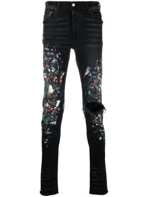 Amiri Paint Print Skinny Jeans