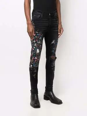 Amiri Paint Print Skinny Jeans
