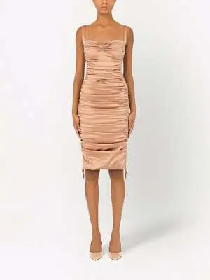 Dolce & Gabbana Ruched Mid-length Dress - Neutrals