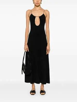 Saint Laurent Cut-out Midi Dress - Black