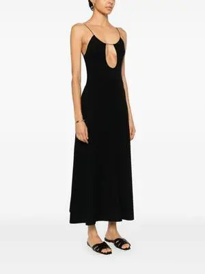 Saint Laurent Cut-out Midi Dress - Black