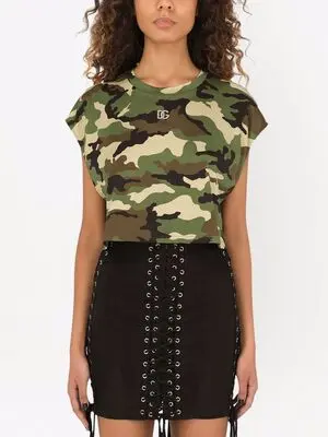 Dolce & Gabbana Camouflage-print Cropped T-shirt