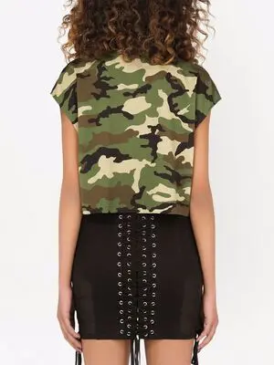 Dolce & Gabbana Camouflage-print Cropped T-shirt