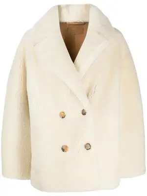 NILI LOTAN Structured Shearling Coat