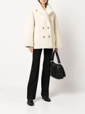 NILI LOTAN Structured Shearling Coat