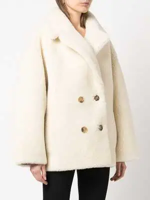 NILI LOTAN Structured Shearling Coat