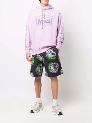 MSGM Graphic-print Straight-leg Shorts
