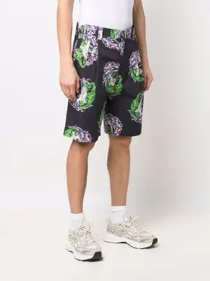 MSGM Graphic-print Straight-leg Shorts