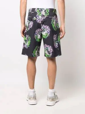 MSGM Graphic-print Straight-leg Shorts