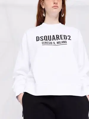 Dsquared2 Logo Print Crew Neck Sweatshirt - White