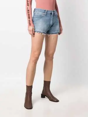 Off-White Logo-print Denim Shorts