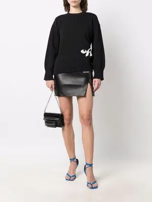 Off-White High-waisted Leather Mini Skirt