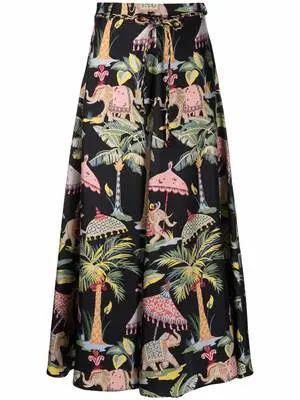 Red Valentino Mid-length Printed Silk Skirt