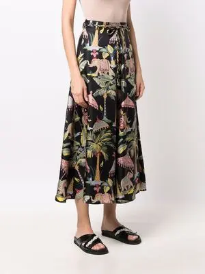 Red Valentino Mid-length Printed Silk Skirt