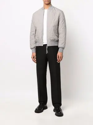 FERRAGAMO Gancini-logo Bomber Jacket - Grey