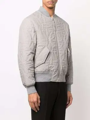 FERRAGAMO Gancini-logo Bomber Jacket - Grey
