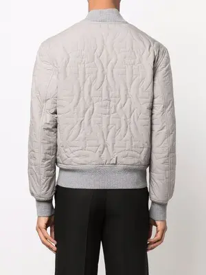 FERRAGAMO Gancini-logo Bomber Jacket - Grey