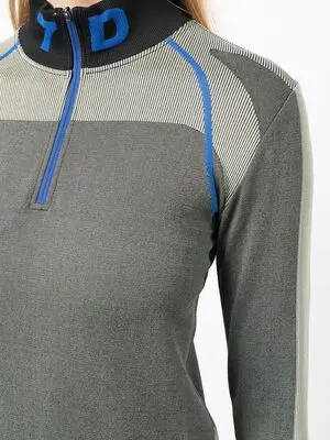 7 DAYS ACTIVE Half-zip Funnel Neck Top - Grey