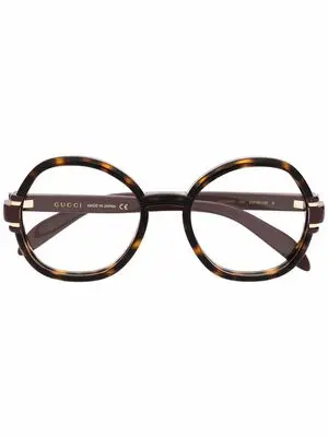 Gucci Tortoise-shell Round Eyeglasses