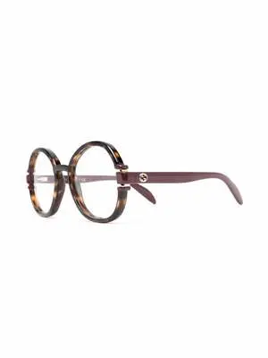Gucci Tortoise-shell Round Eyeglasses