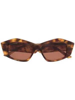 Balenciaga Rectangular Frame Sunglasses - Brown