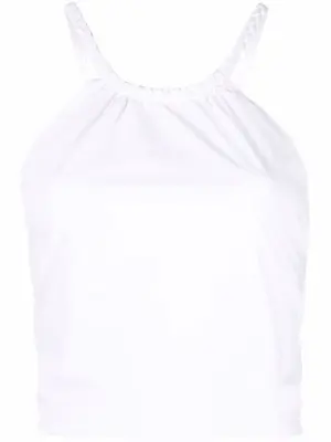 Red Valentino Lace-up Halterneck Top - White