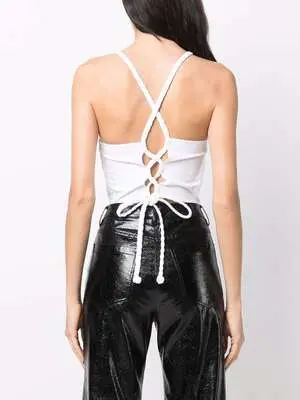 Red Valentino Lace-up Halterneck Top