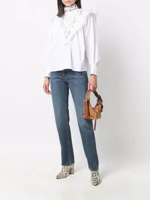 Chloé High-neck Broderie Anglaise Blouse