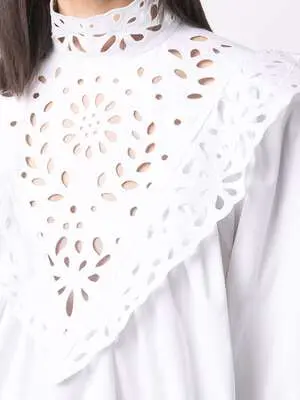 Chloé High-neck Broderie Anglaise Blouse