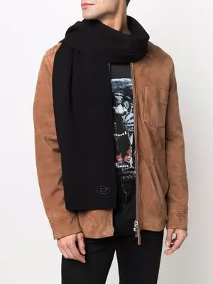 DIESEL® K-coder Ribbed Wool-blend Scarf - Black
