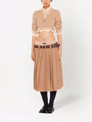Miu Miu Fully-pleated Skirt - Neutrals