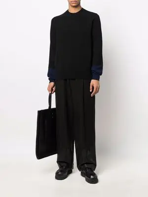 Comme Des Garçons Tonal Wool Jumper - Black
