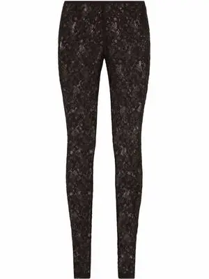 Dolce & Gabbana Floral-lace Slim-cut Leggings