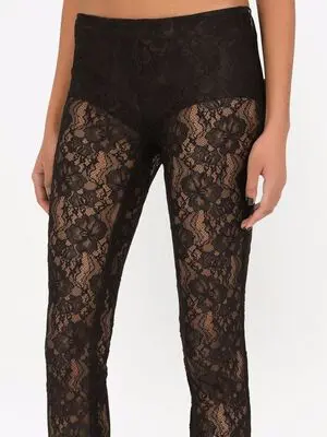 Dolce & Gabbana Floral-lace Slim-cut Leggings