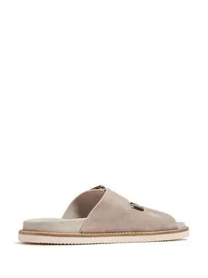 Brunello Cucinelli Buckled Suede Sandals - Neutrals