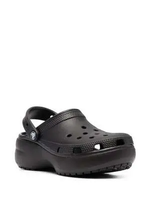 CROCS Classic Platform Clog Slides - Black