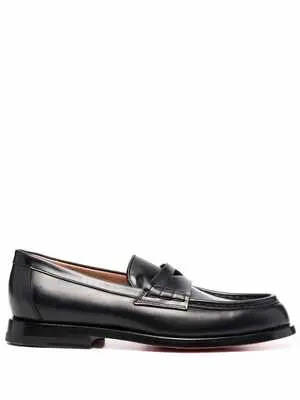 Santoni Penny Leather Loafers