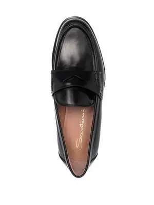 Santoni Penny Leather Loafers
