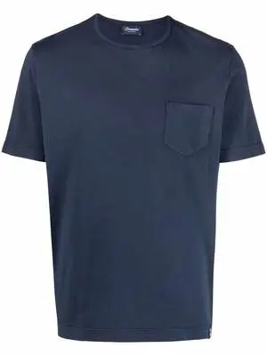 DRUMOHR Patch-pocket Cotton T-shirt - Blue