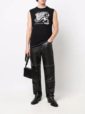 DIESEL® Straight-leg Biker Trousers