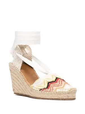 Missoni Signature Zigzag Wedge Espadrilles - White