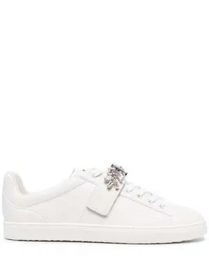 STUART WEITZMAN Crystal-embellished Low-top Sneakers - White