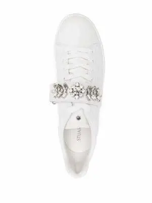 STUART WEITZMAN Crystal-embellished Low-top Sneakers