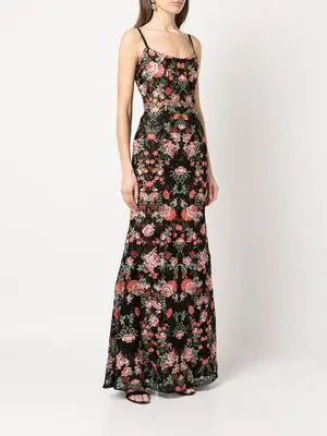 Marchesa Embroidered Floral Gown