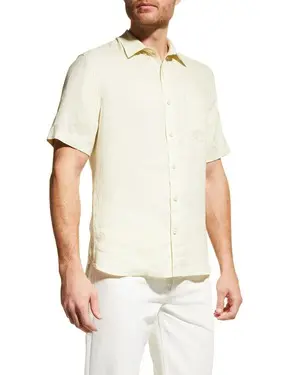 Vince Men & Apos;s Linen Sport Shirt Endive