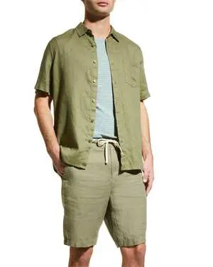 Vince Men & Apos;s Linen Sport Shirt Feathergrass