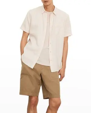 Vince Men & Apos;s Linen Sport Shirt Rosewater