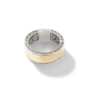John Hardy Carved Chain Palu Band Ring - Silver