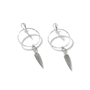 John Hardy Carved Chain Palu Drop Earrings - Sterling Silver