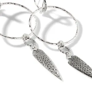 John Hardy Carved Chain Palu Drop Earrings